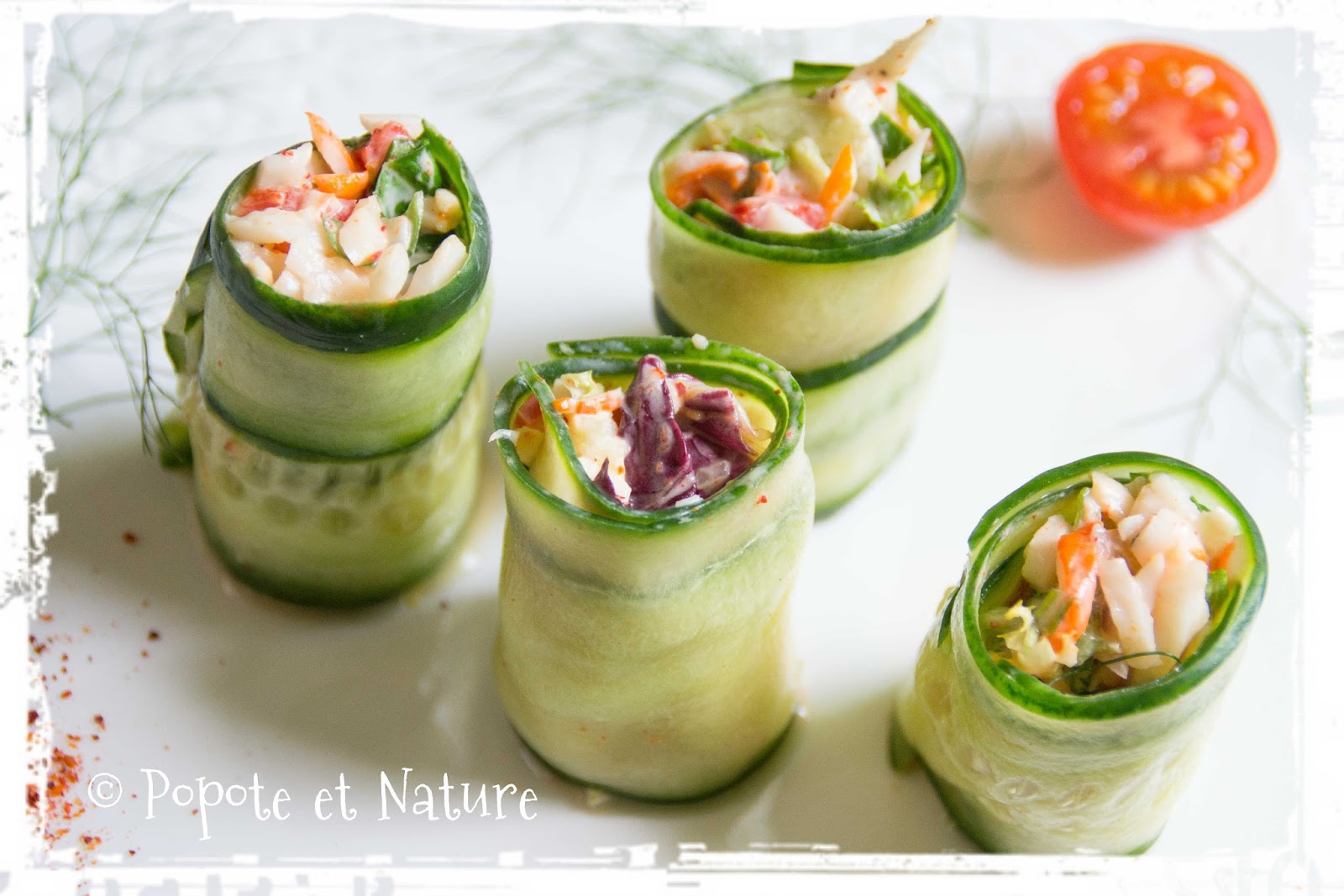 Popote et Nature: Une entrée avec du concombre qui présente bien et ...