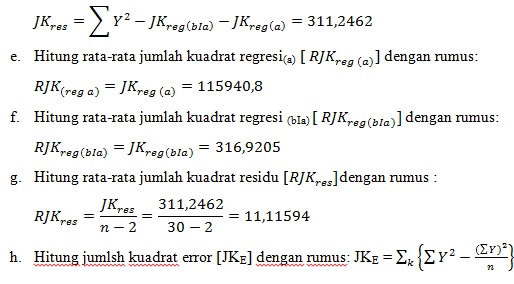 Analisis manual uji normalitas dan linieritas