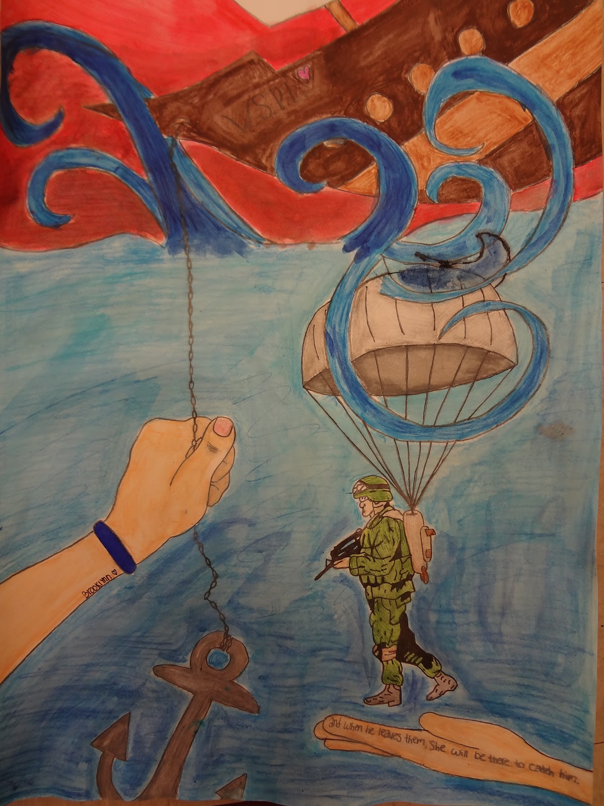 Sharpies, paint, and paper! Oh my!: High School Handscapes