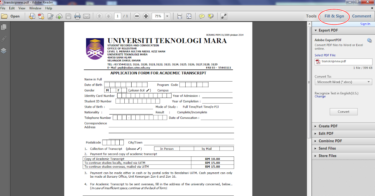 MY life~ °˖ (⁰ ⁰) ˖°: How to get Transcript for UiTM students by POST