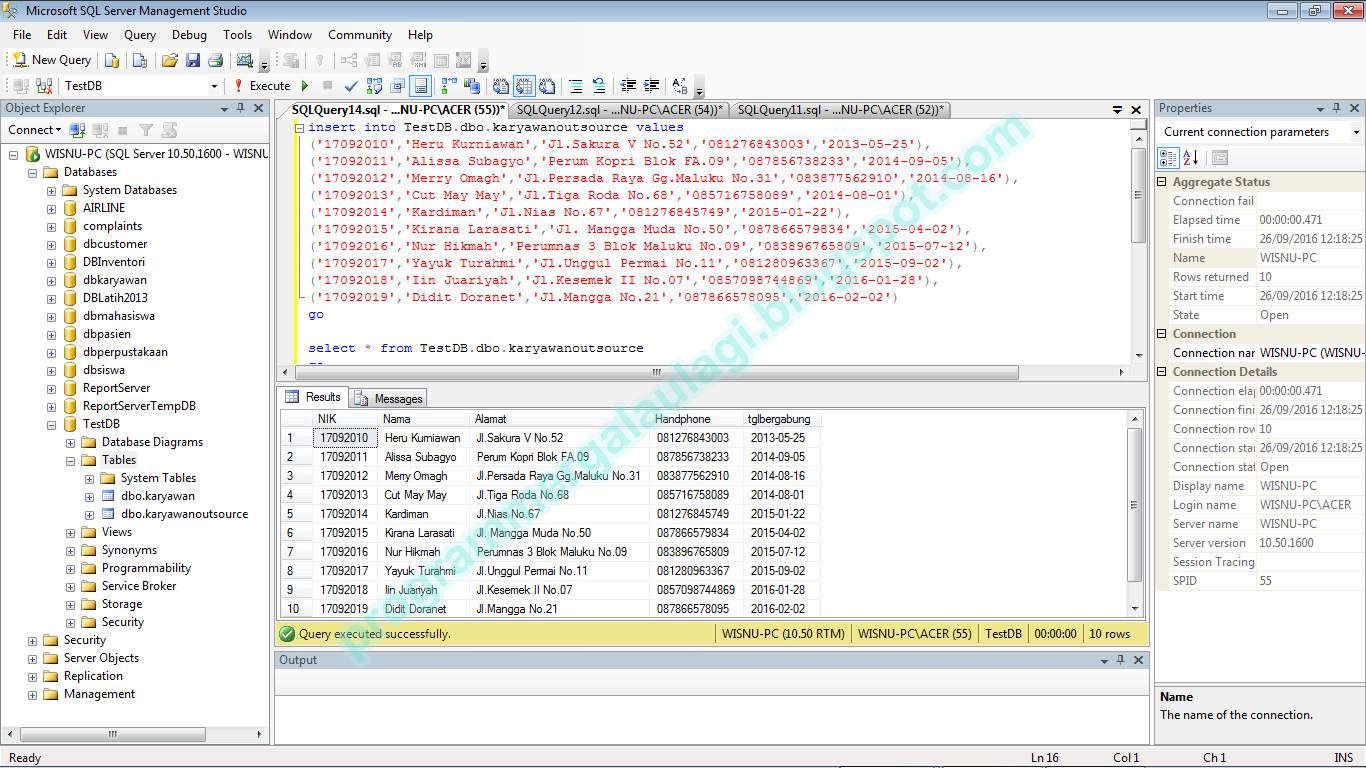 Belajar SQL Server : Dasar - Dasar SQL Server ~ Programmer Galau Lagi