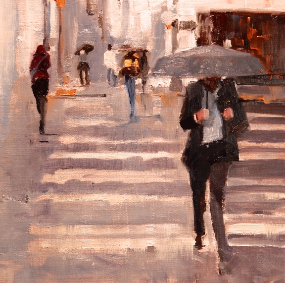 in plein air: "Figure Study" Seattle city, oil painting by Robin Weiss