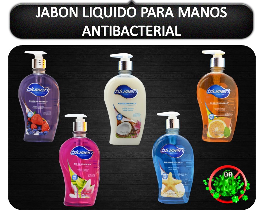 Templete: Jabon Antibacterial Blumen 525ml (5 Prensetaciones)