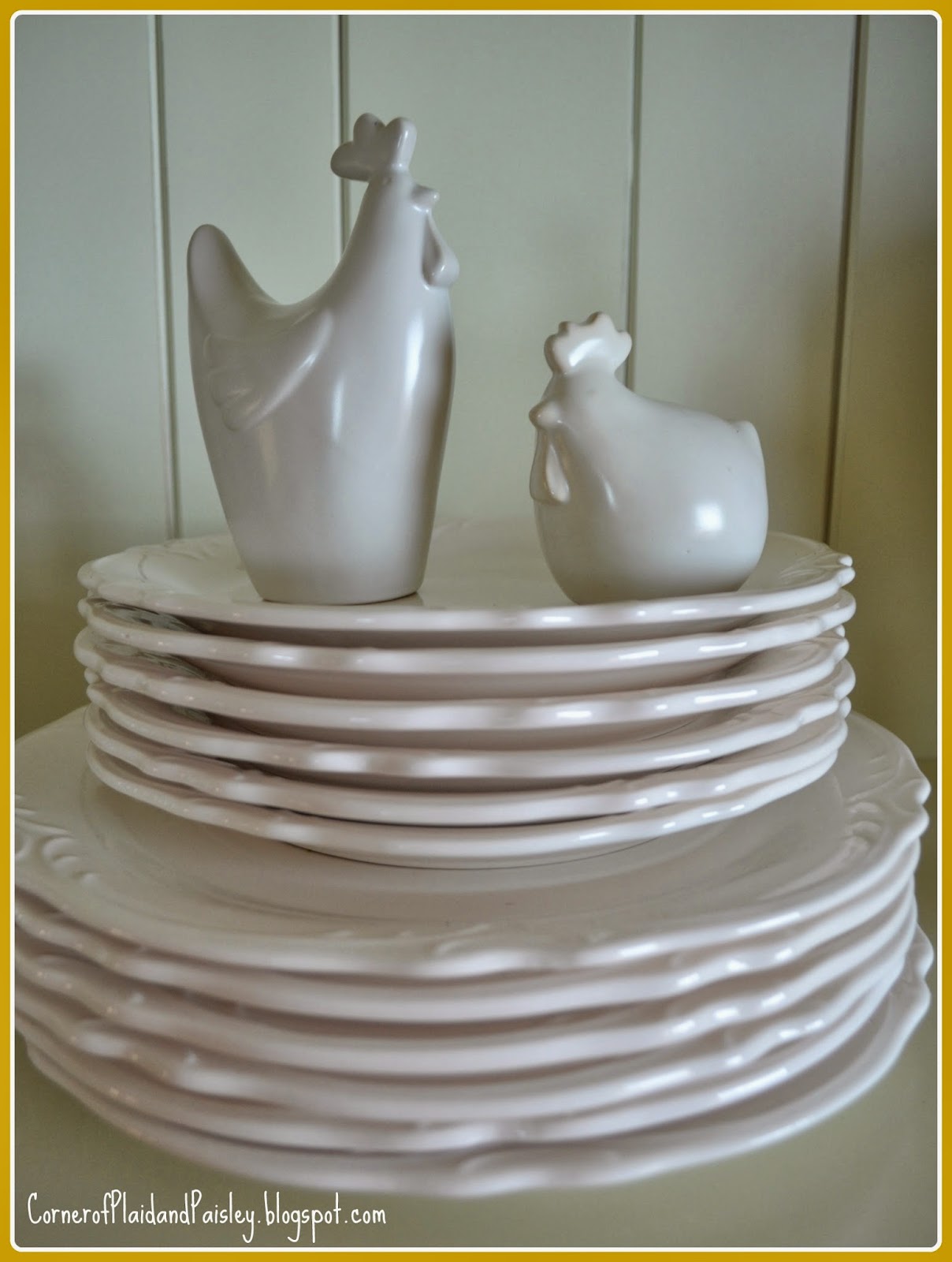 Spring Chicken Tablescape - Corner of Plaid and Paisley