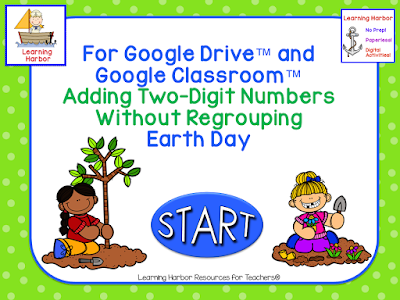Adding Two Digit Numbers Without Regrouping Earth Day fun. - Learning ...