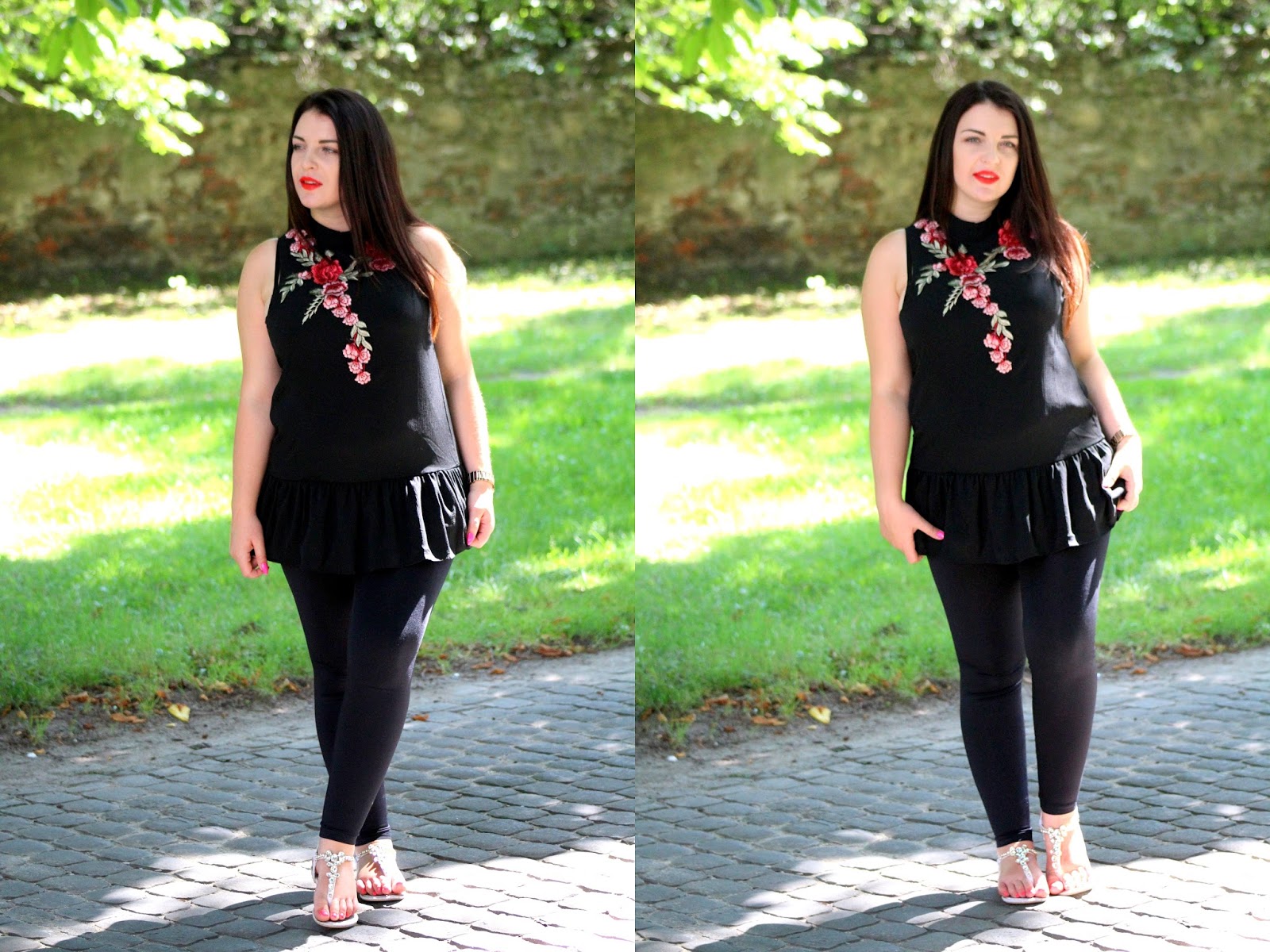 mystylerooksanna: CZARNA BASKINKA & HAFTOWANE RÓŻE