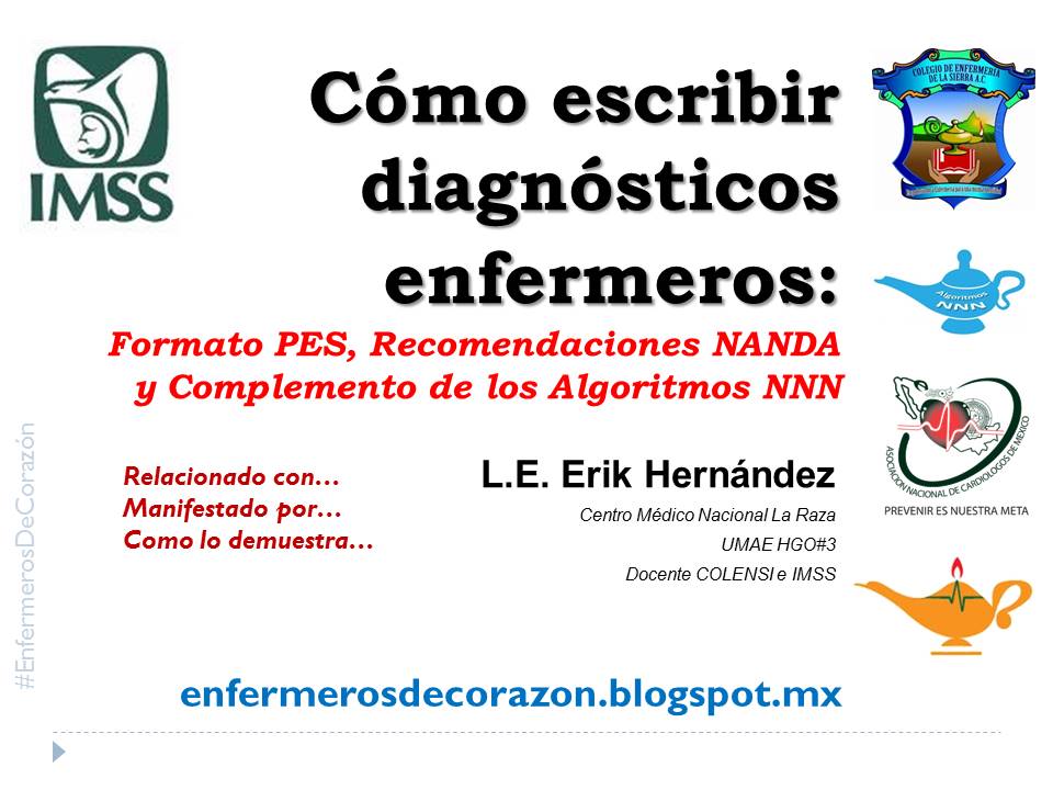 Enfermeros de Corazón: Cómo escribir diagnósticos enfermeros: Formato ...