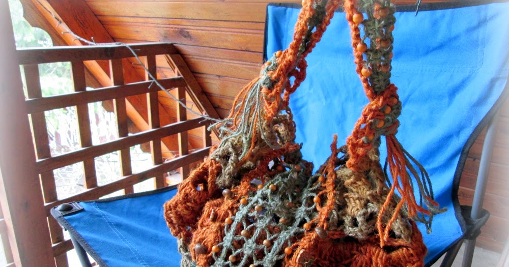 Indrani Handmade: Geanta din fir de canepa crosetat "Sweet Pumpkin"