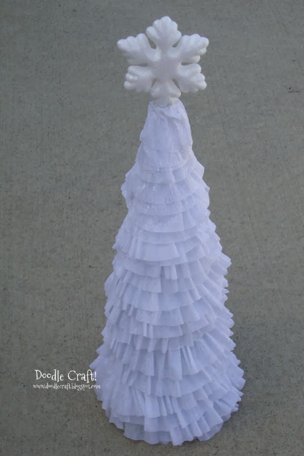 Crepe Newspaper Christmas Tree Cones! - making handycrafts