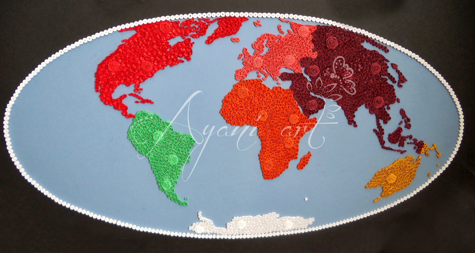 Ayani art: Quilling map...a group project for the Social Work Month
