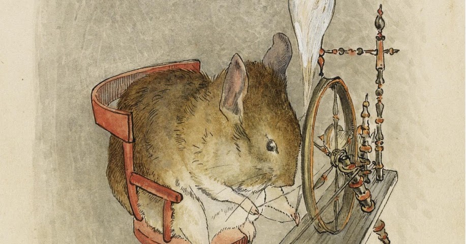 Content in a Cottage: Beatrix Potter Mouse + Spinning Wheel