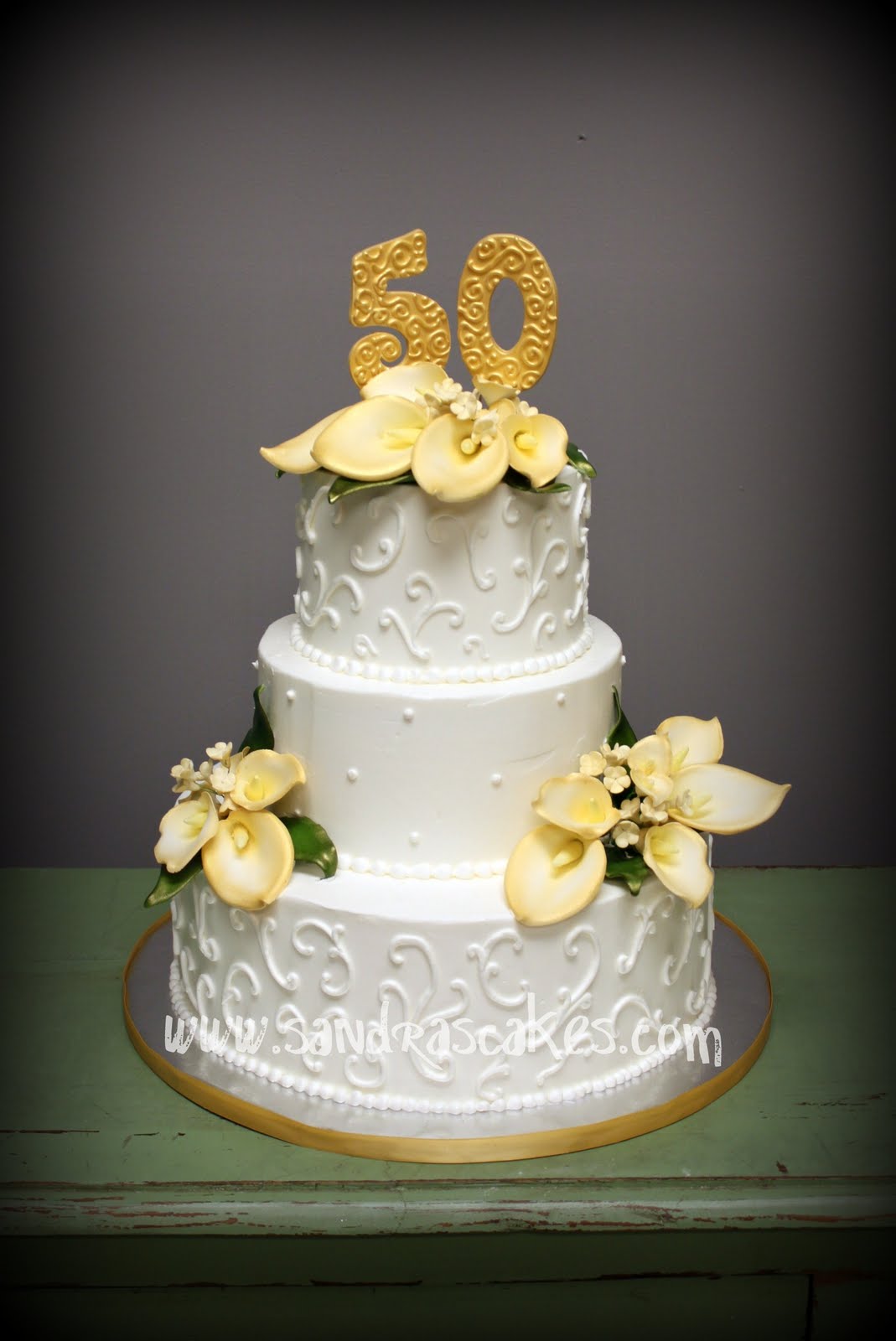 Golden Anniversary Cake