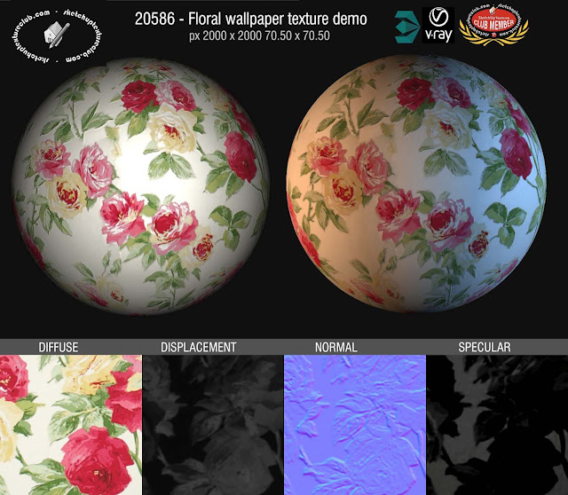New Lovely Floral Wallpaper Texture Seamless & Maps | Decorate Free