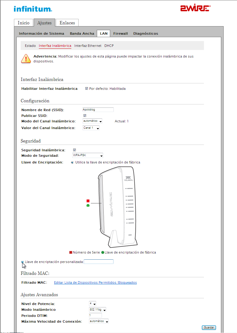 Apoloblog: Configuración de módem inalámbrico