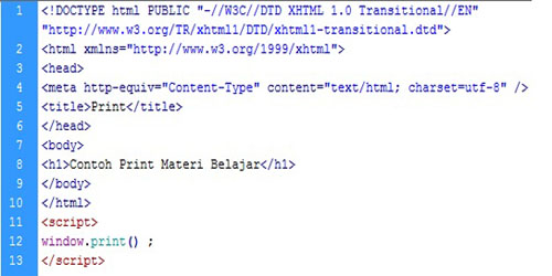 Pemahaman Html Perintah Print Pada Php