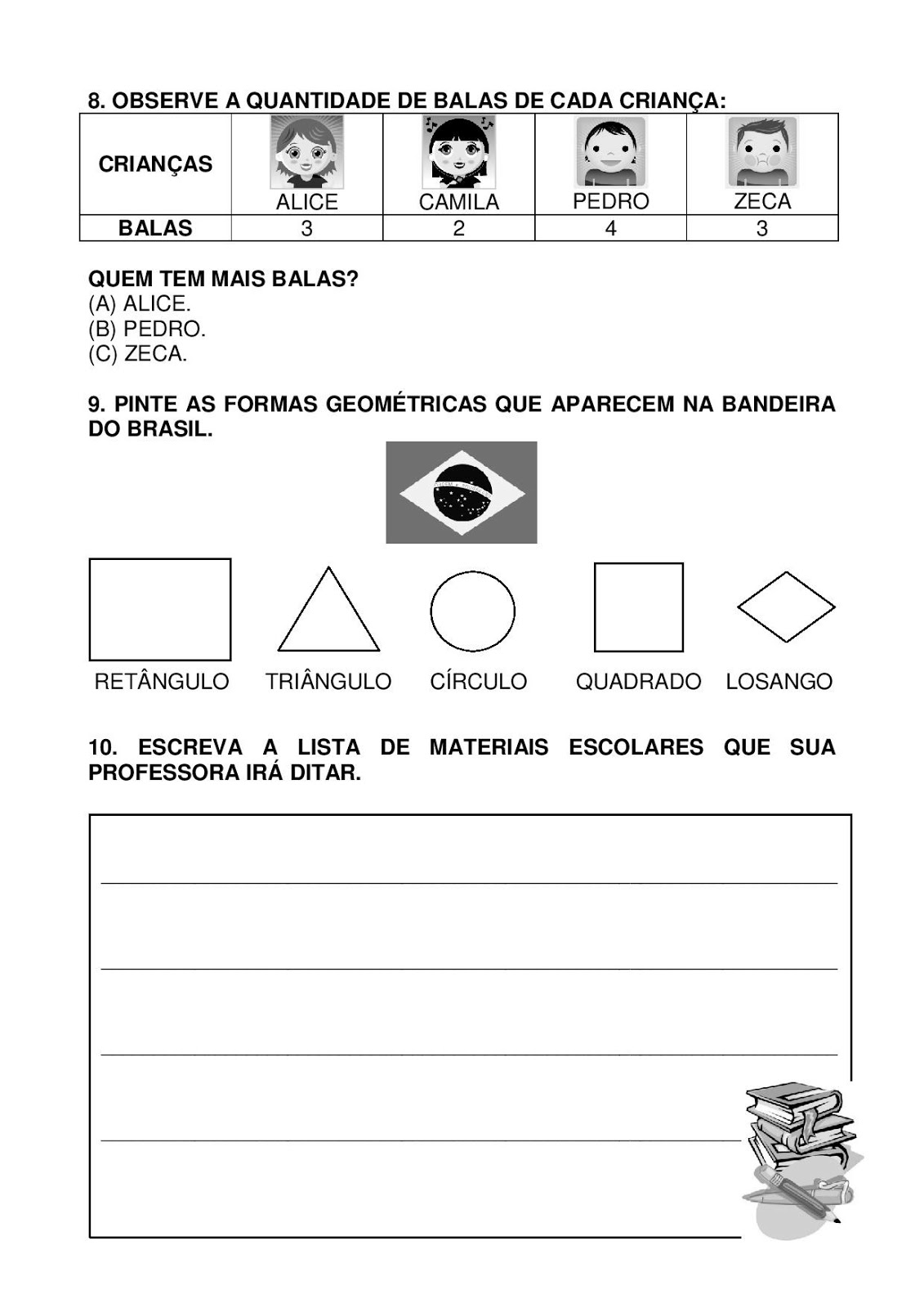 30 MODELOS DE PROVA PRONTOS PARA ALFABETIZAÇÃO OU 1º ANO - PROVAS ...