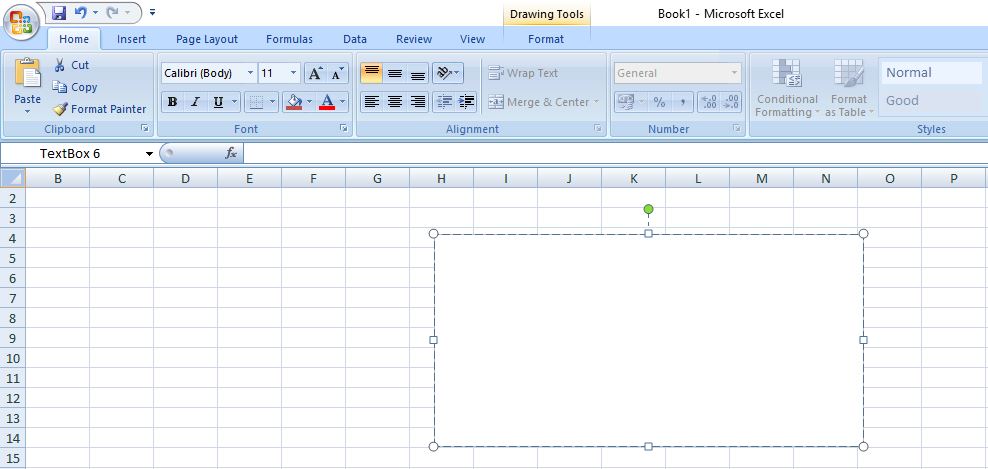 Tugasss: Membuat Textbox di Microsoft Excel 2007