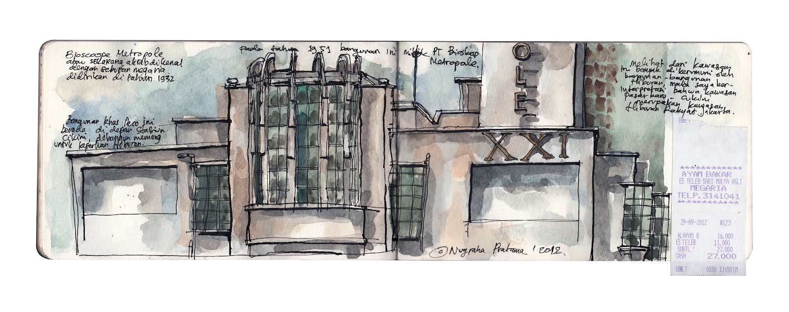 Urban Sketchers Indonesia: Dari Bioscoop Metropole Sampai Megaria XXI