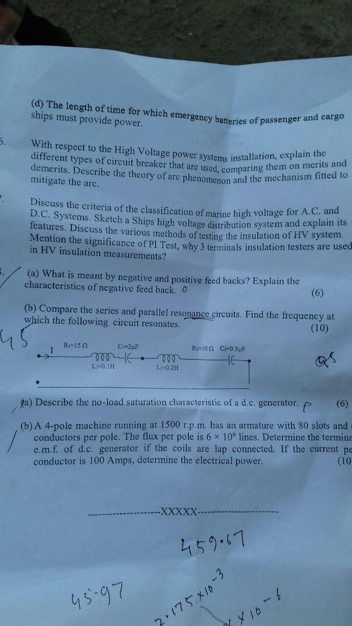 Electrical ⚡💡- MEO Class 2 Papers