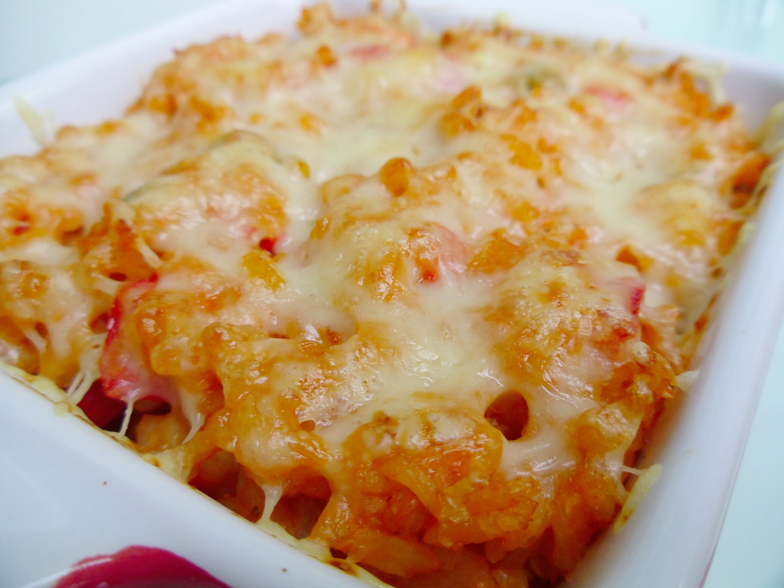 Gourmande ou passionnée...: Riz aux poivrons et sauce tomate, gratiné ...