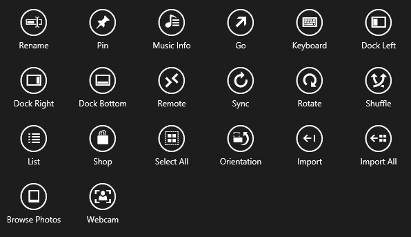 Bug Hunter: Windows Phone App :: List of app bar icons