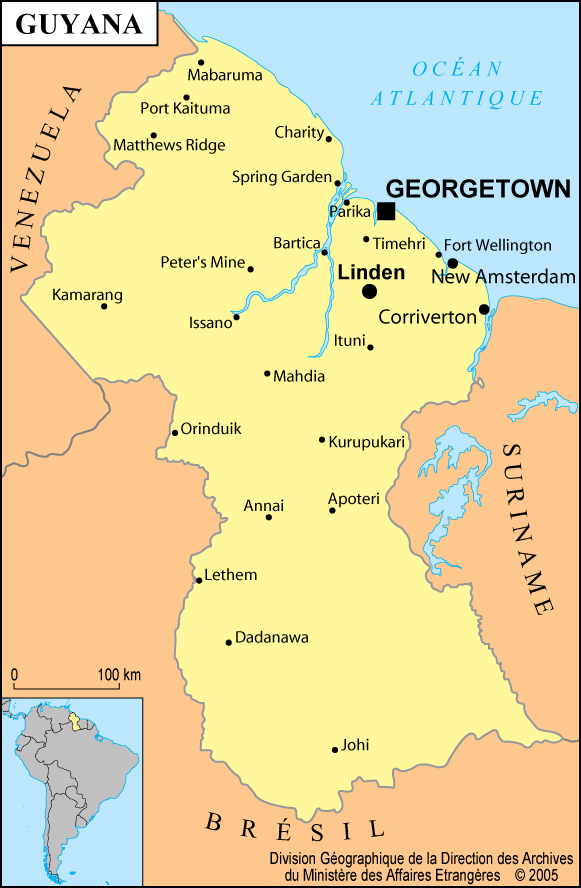 Mapas Geográficos da Guiana