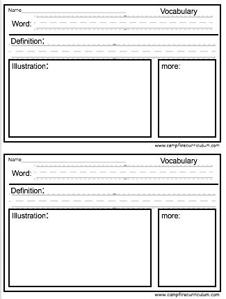 Marzano Vocabulary Card Template