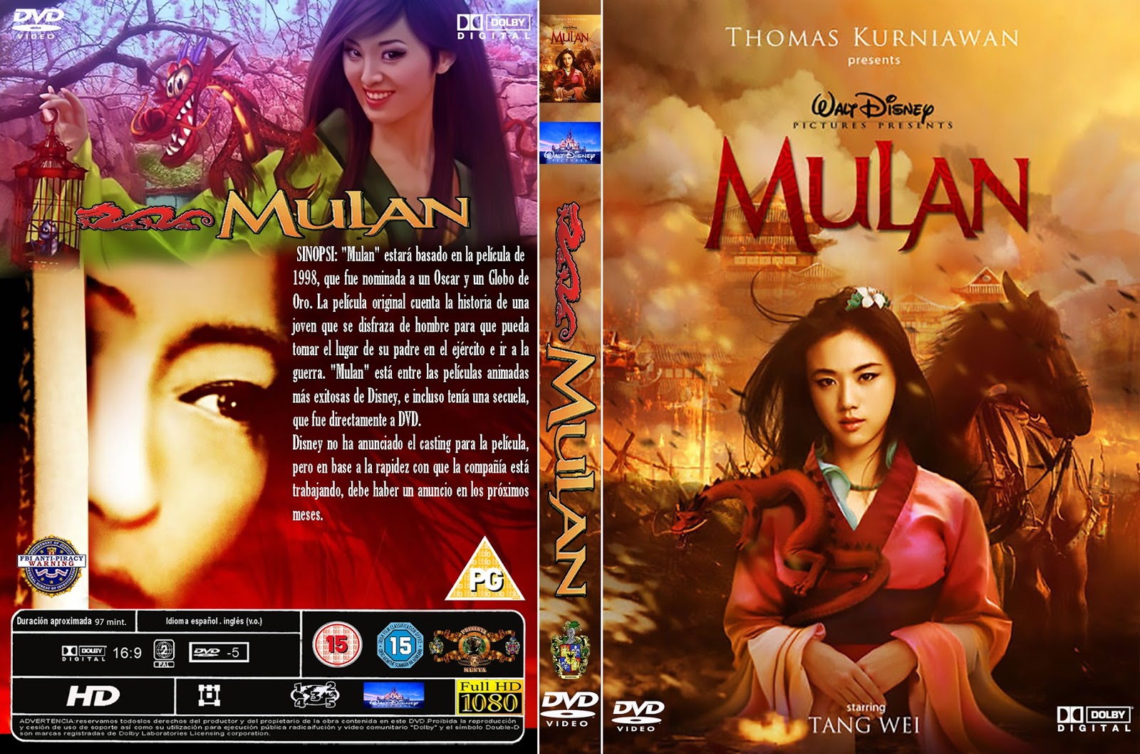 Caratulas y etiquetas: Mulan 2017