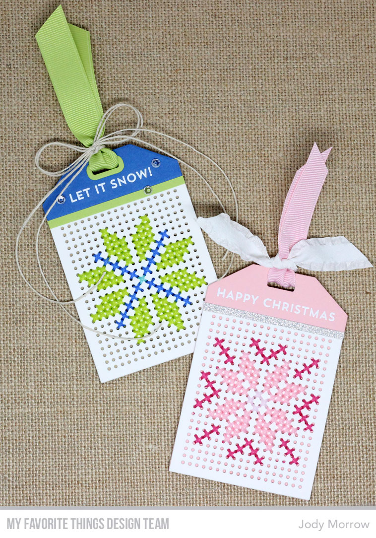 Confessions of a Ribbon Addict: Snowflake Cross-Stitch Tags