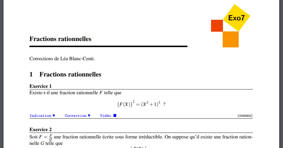 fraction rationnelle cours exo7