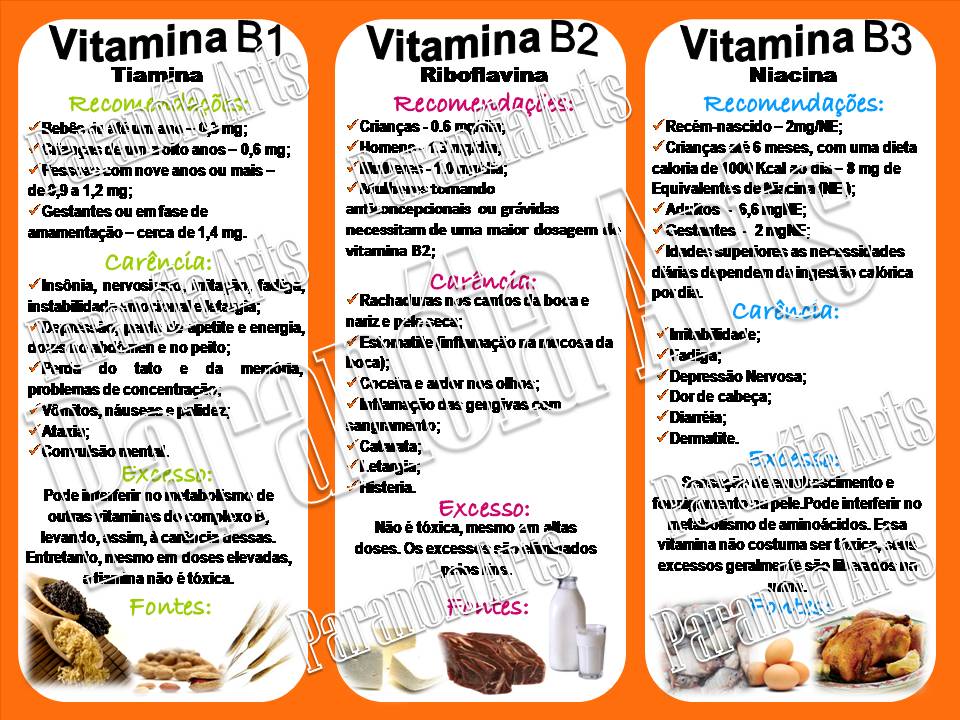 Paranóia Arts: Folder Vitaminas B1, B2 e B3