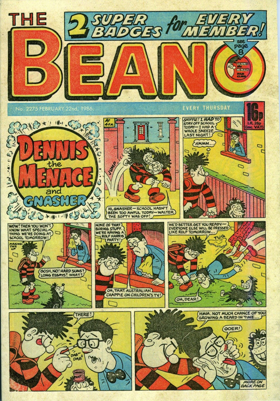 Mark Hamill's Letter To The Dennis The Menace Fan Club In The Beano