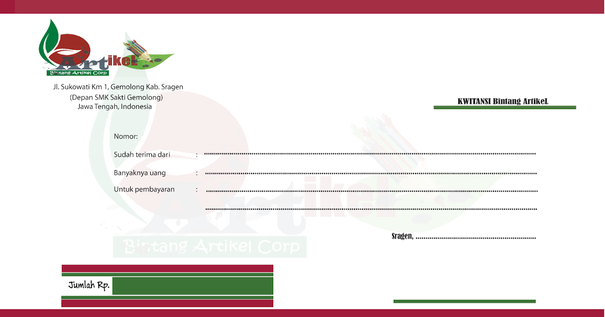 Cik Tomato's blog: Contoh Desain Kwitansi Perusahaan Terbaru
