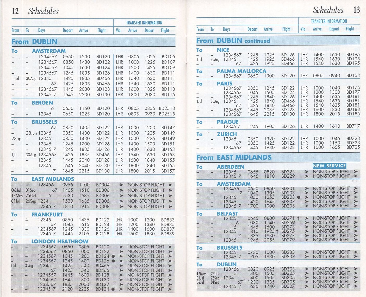 Airline memorabilia: British Midland (1996)