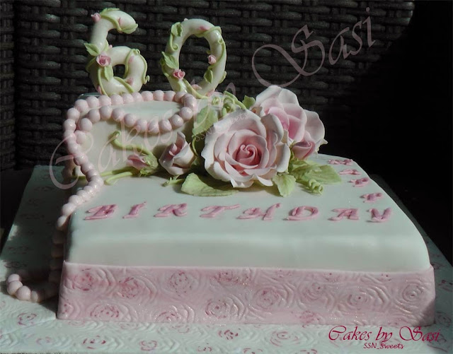 My creations so far...: Rose Vines: A 60th birthday Cake