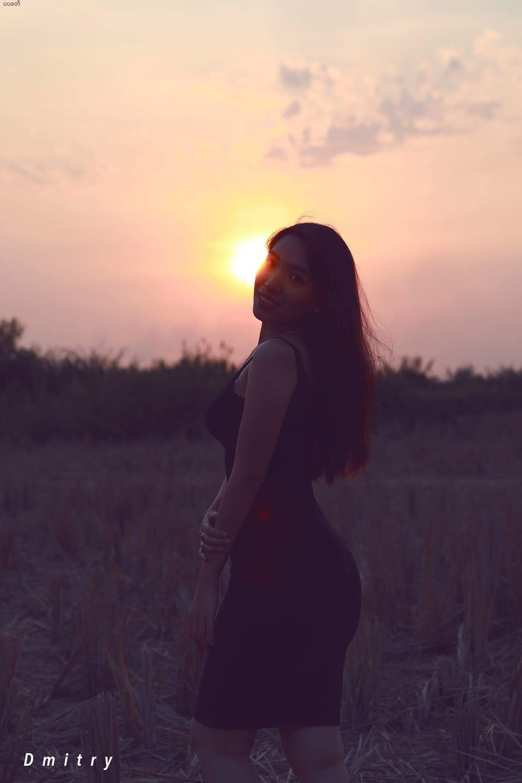 Nan Mwe San Outdoor Photoshoot In Black Outfit Fashion Style