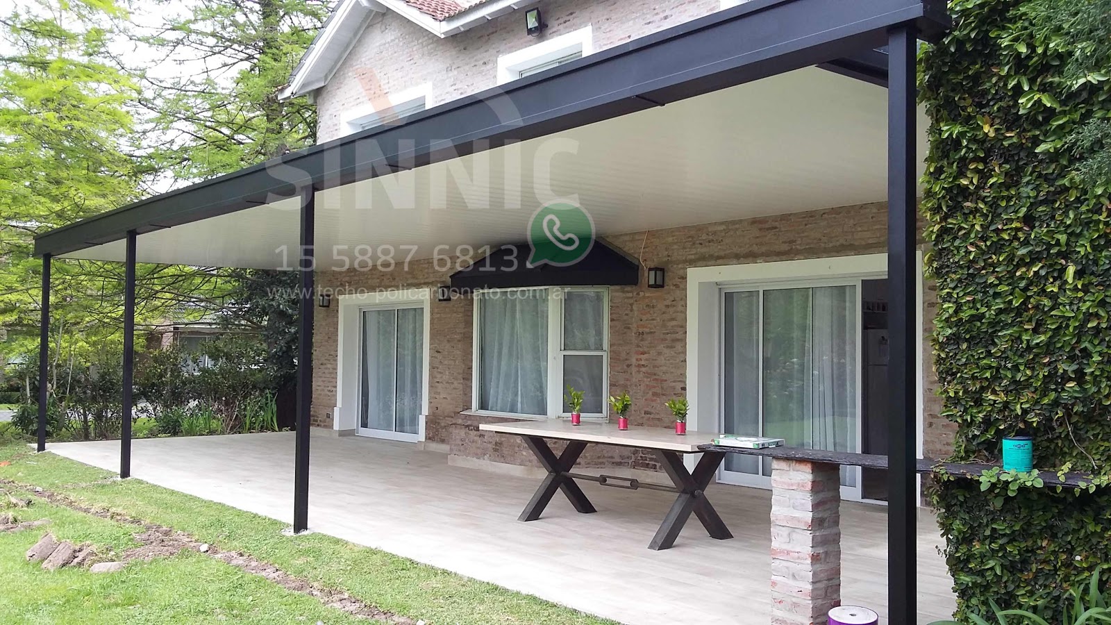 techo de policarbonato, pergolas, aleros: techo de chapa con cielo raso ...