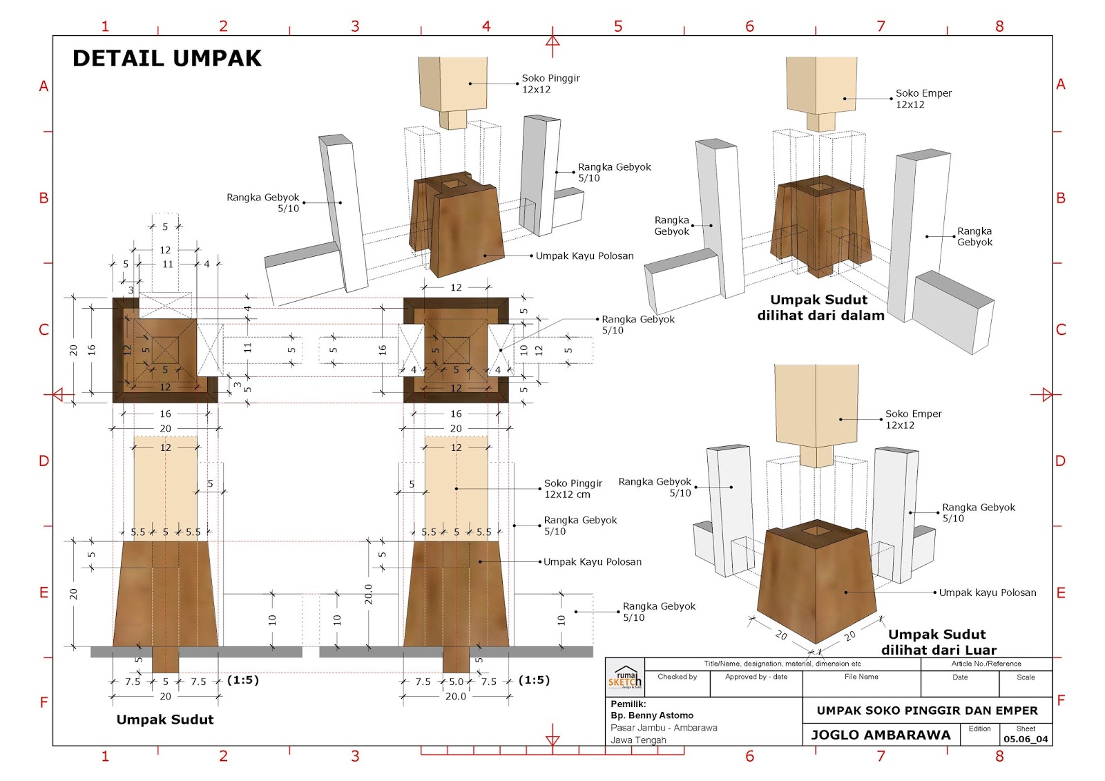 Rumah Joglo - Jambu Ambarawa: 05.06. Detail Umpak