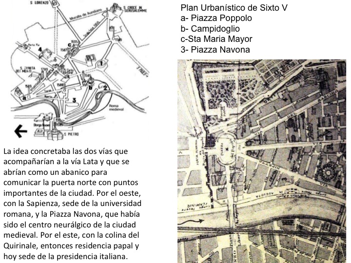 HISTORIA DE LA ARQUITECTURA II T.N: Plan urbanistico de Sixto V para Roma