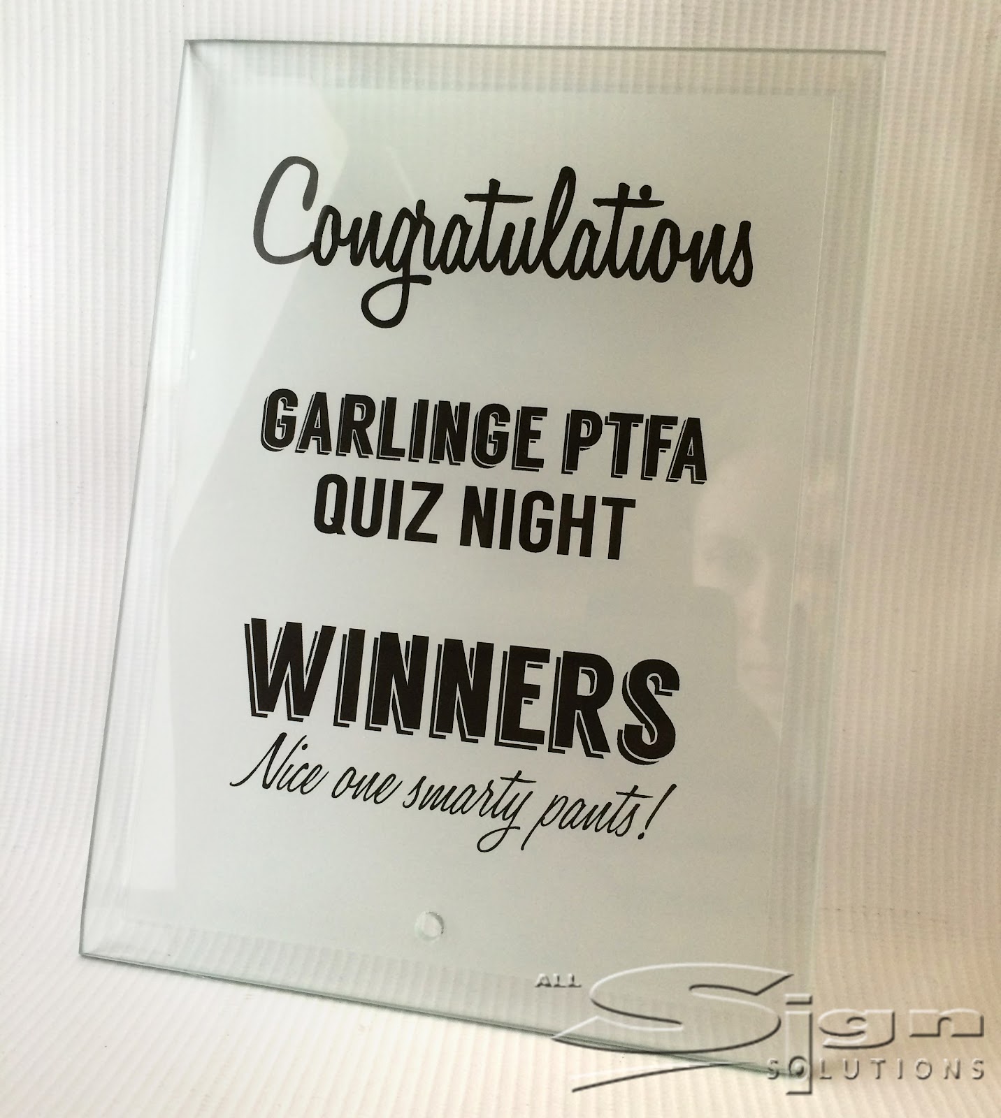 Garlinge PTFA | Glass Plaque - All Sign Solutions | Signs and Graphics