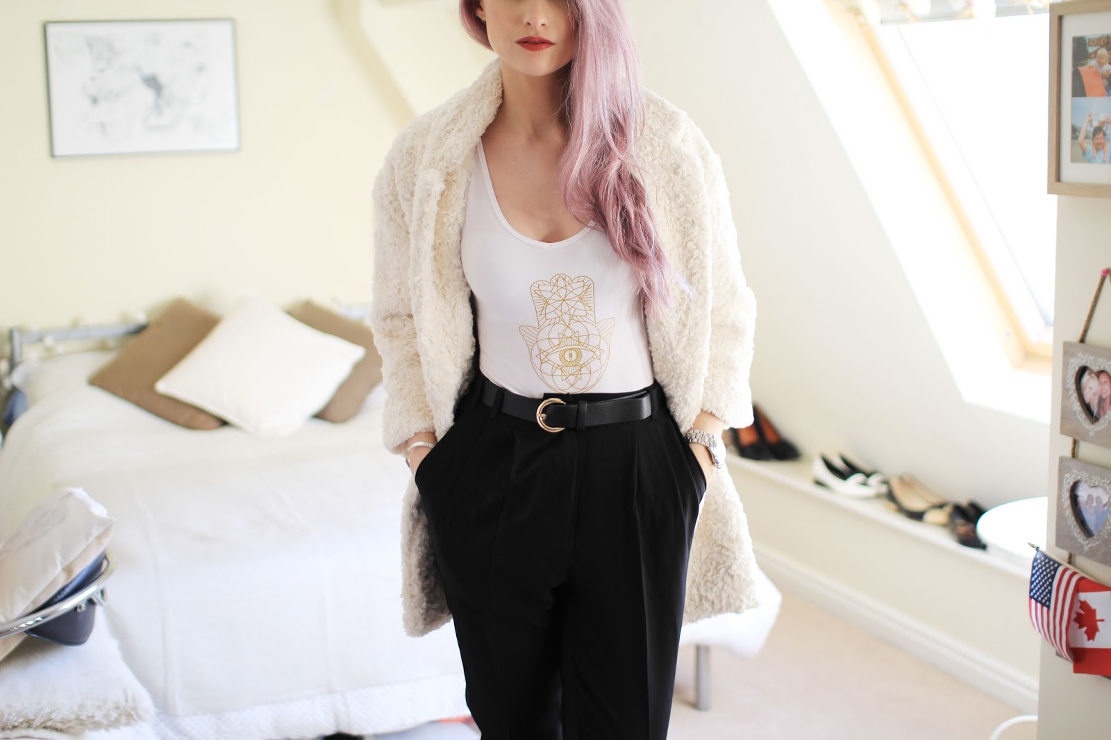 The Cream Fluffy Winter Coat - Inthefrow