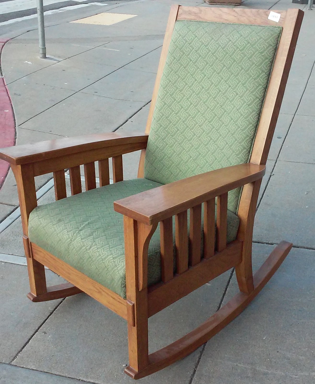 UHURU FURNITURE & COLLECTIBLES: SOLD #11445 Upholstered Mission Style ...