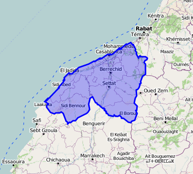 Région de Casablanca-Settat - Maroc Maps