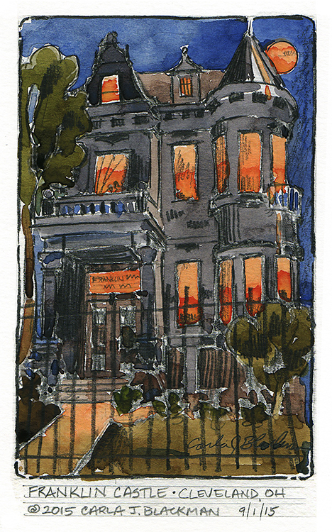 Urban Sketchers Cleveland: Franklin Castle in Ohio City