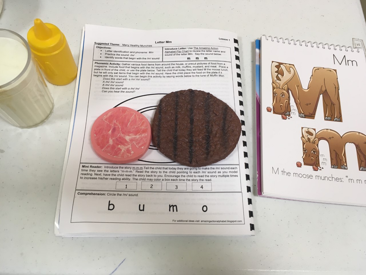 Amazing Action Alphabet: Letter M Phonemic Activity and Sorting Food