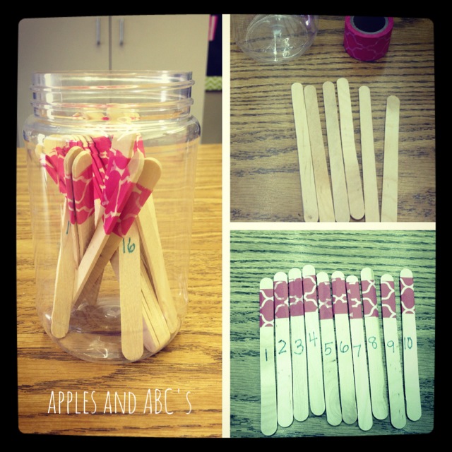 Washi Tape... Student Sticks - Apples & ABC's