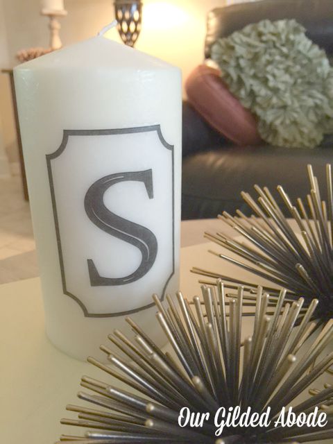Our Gilded Abode: {TUTORIAL} DIY Monogram Candle