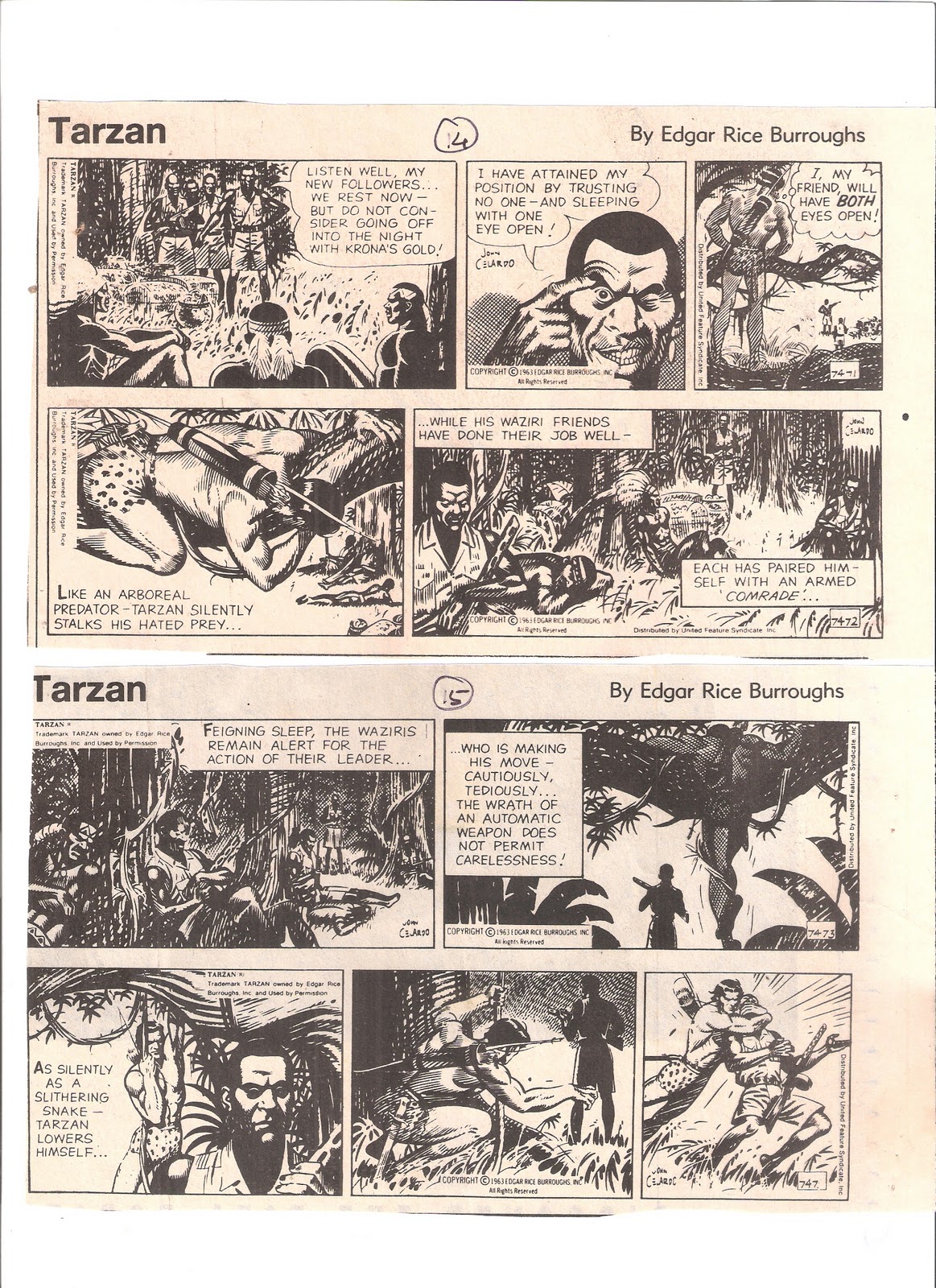 doctor who loved comics: JOHN CELARDO'S- TARZAN[BY EDGAR RICE BURROUGHS]
