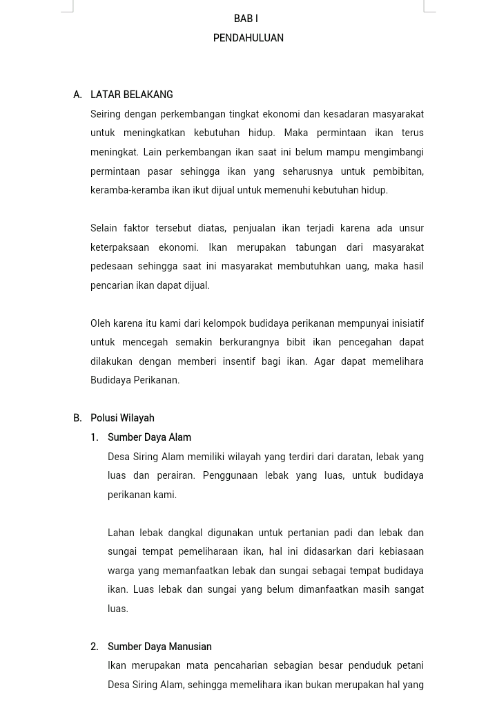 Rumah Ketikan: Contoh Proposal Kelompok Budidaya Perikanan