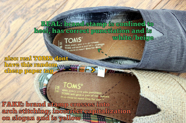 Put Up Your Dukes: Real TOMS vs Fake TØMS: Spotting the Differences